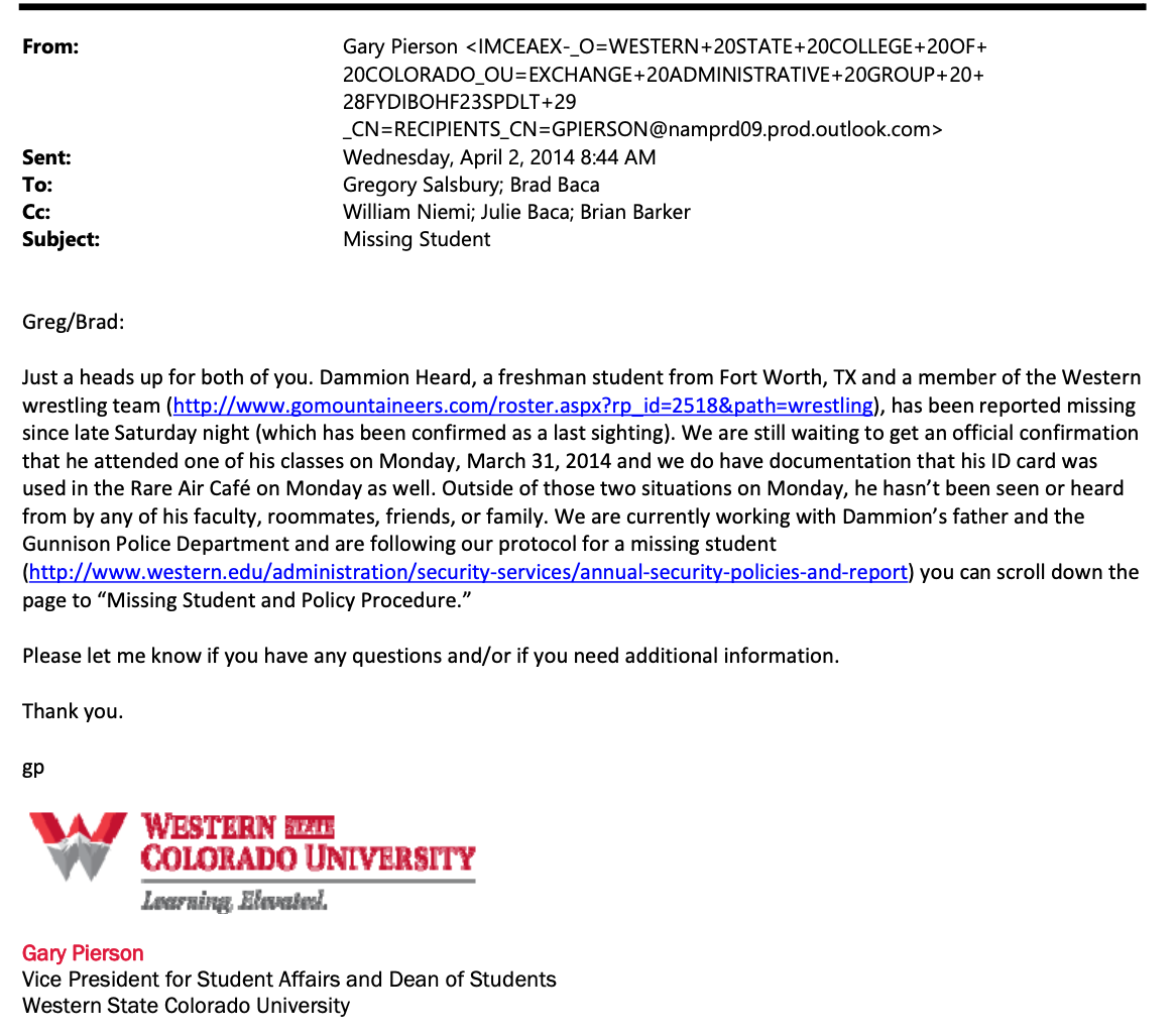 Western Colorado University Emails – Final Days on Earth